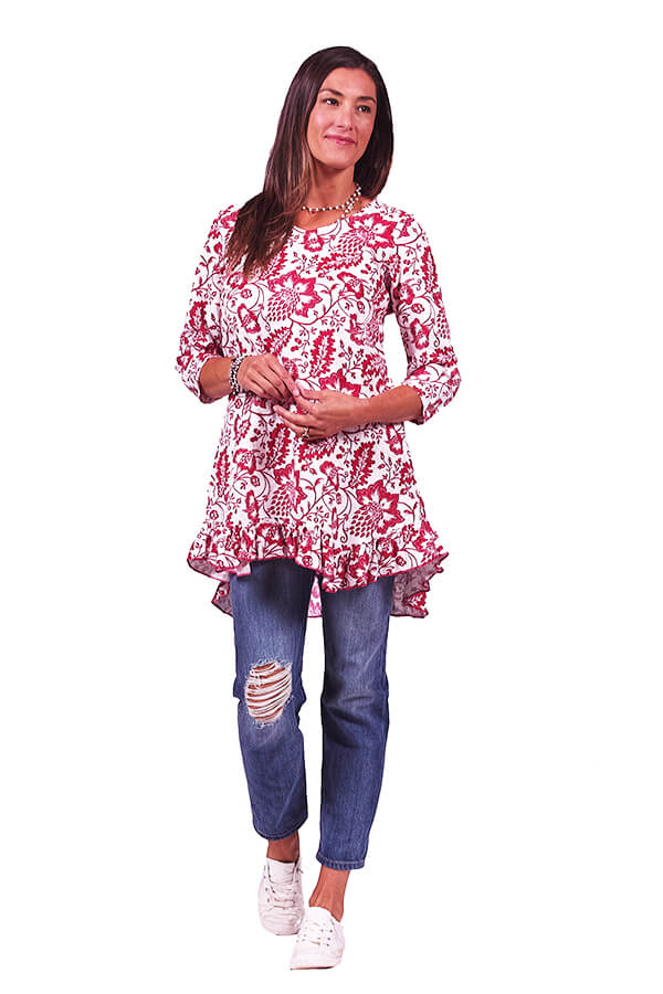 floral ruffle tunic – Goddess Gear